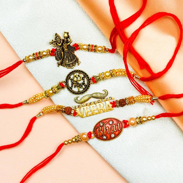 Set of 4 Traditional Rakhis - V5x6x7x8RKH21